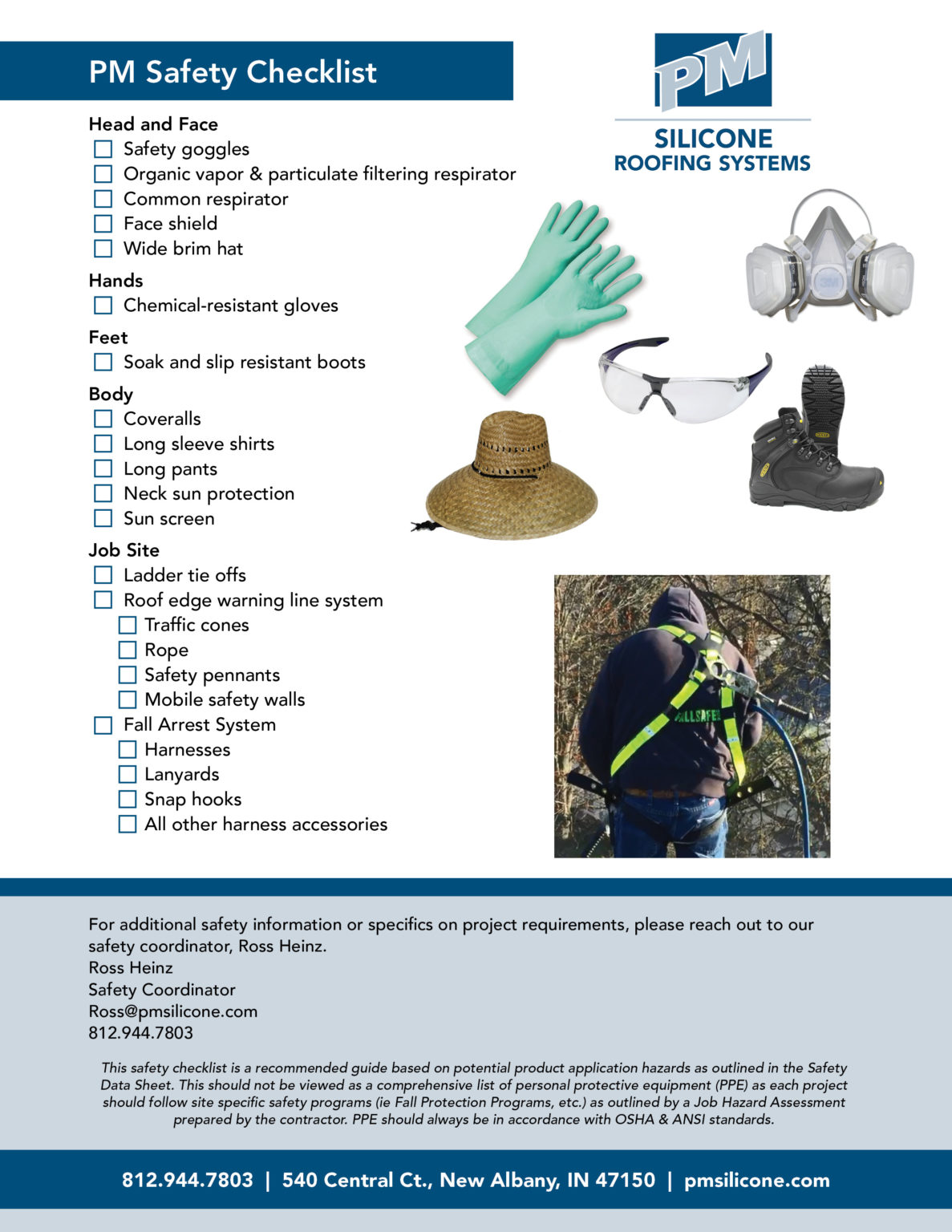 Saftey Checklist - Progressive Materials